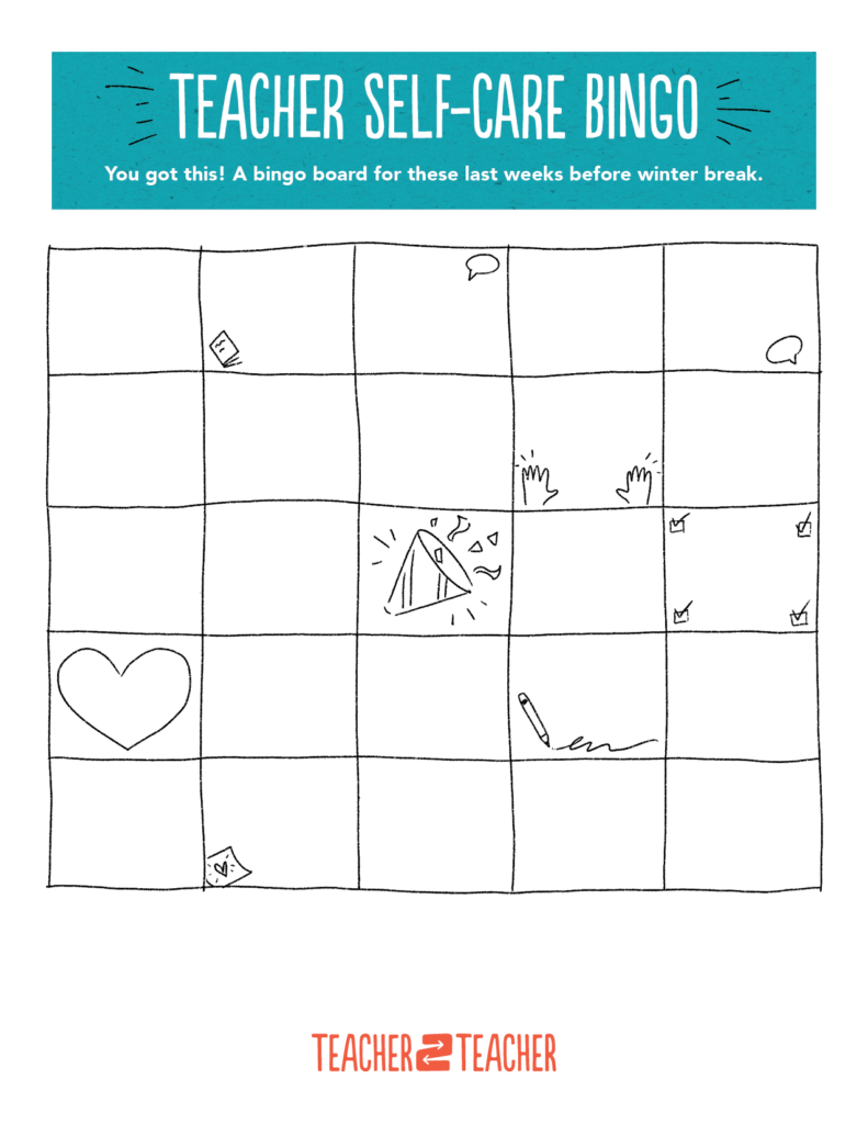 Teacher Self-Care Bingo | Teacher2Teacher