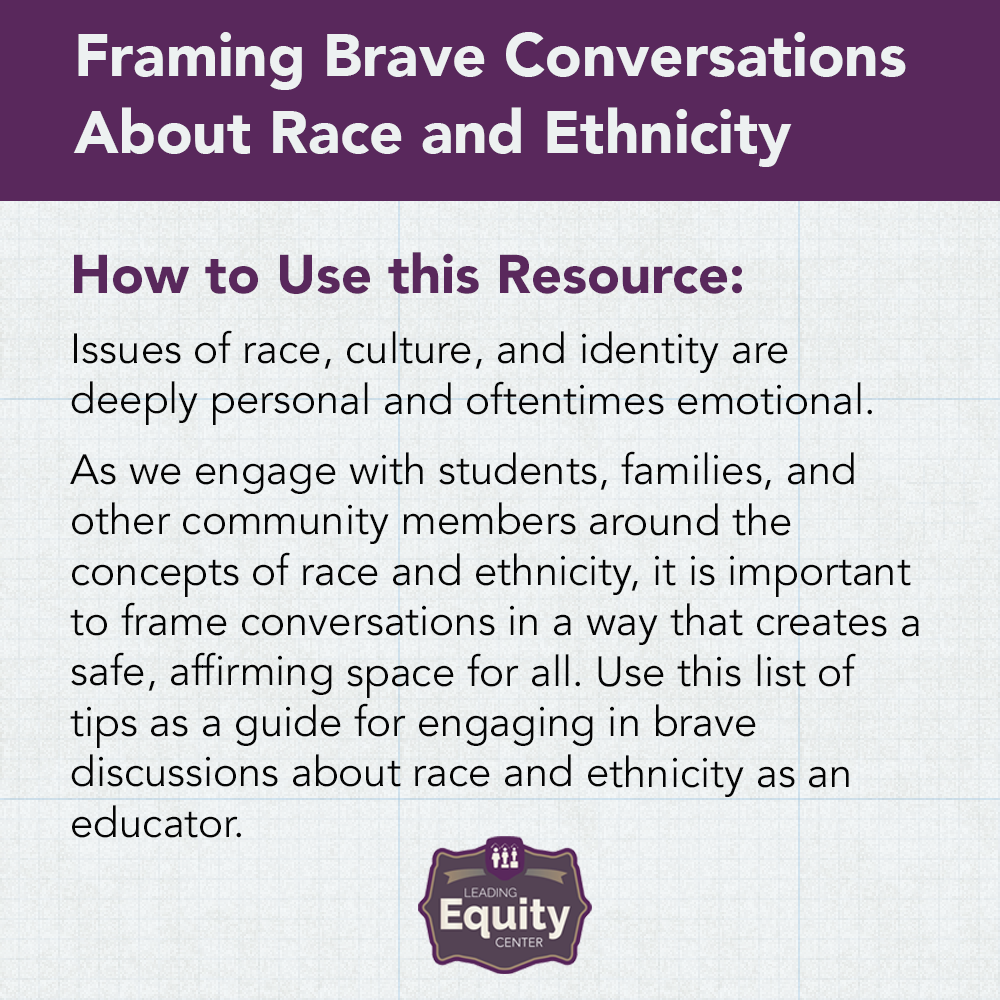 9 Tips for Framing Brave Conversations About Race and Ethnicity ...
